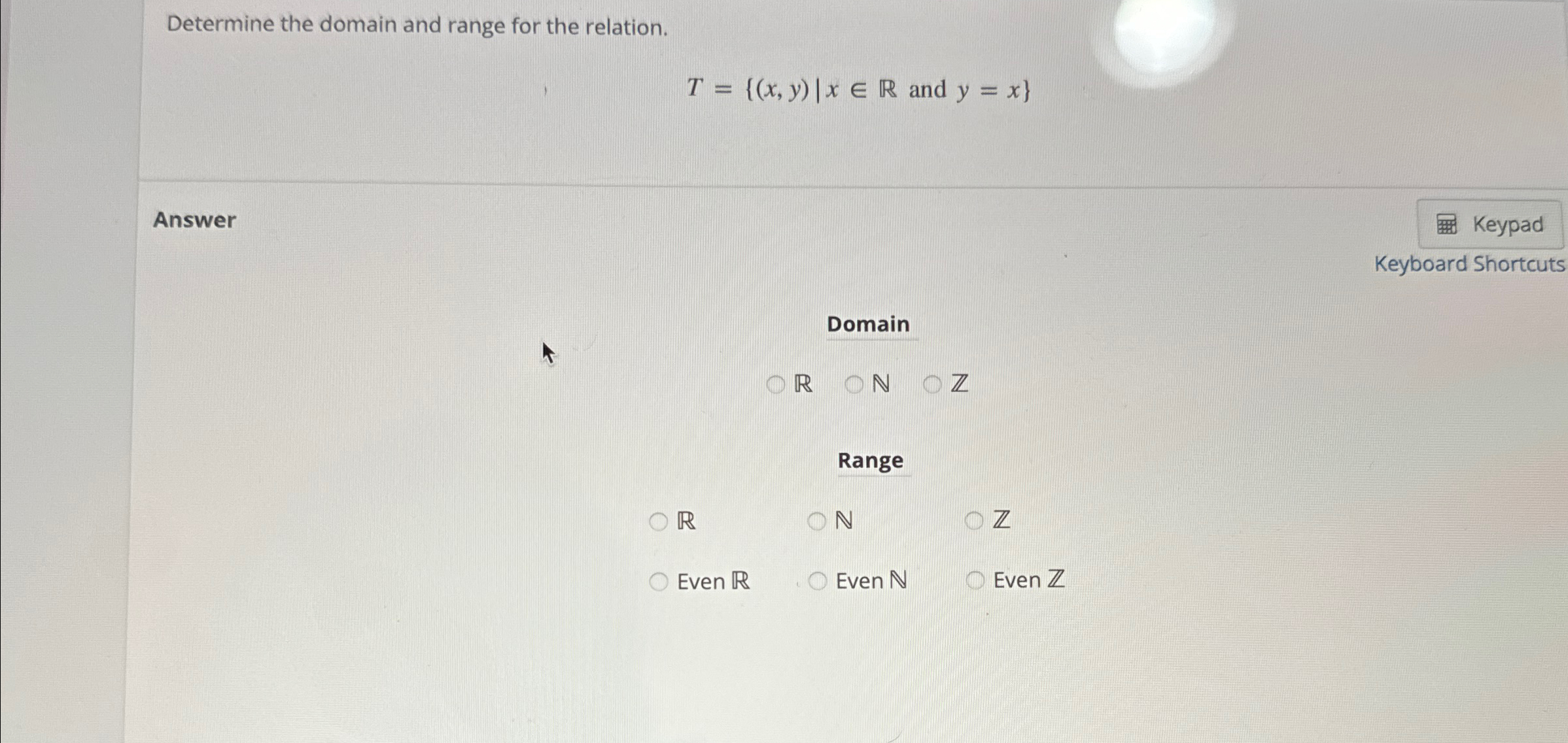 Solved Determine the domain and range for the | Chegg.com