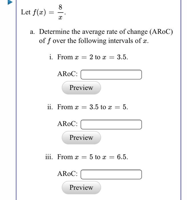 Solved 8 Let f(x) a. Determine the average rate of change | Chegg.com