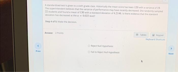 Solved A standardized test is given to a sixth grade dass. | Chegg.com