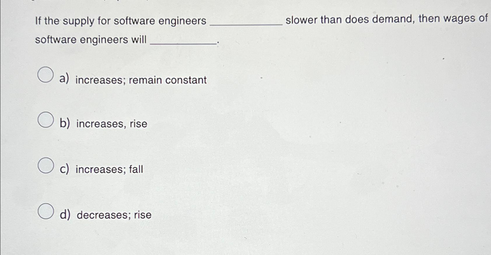 Solved If the supply for software engineers slower than does | Chegg.com