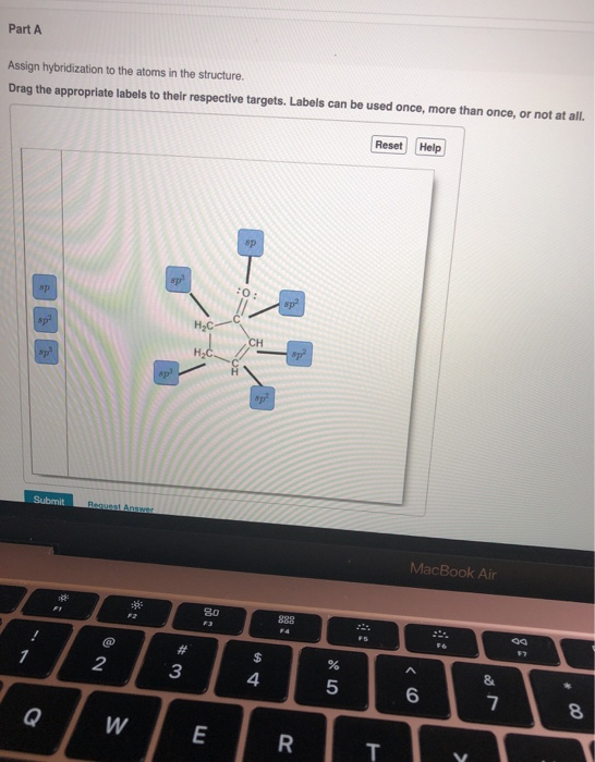 Solved Part A Assign hybridization to the atoms in the | Chegg.com