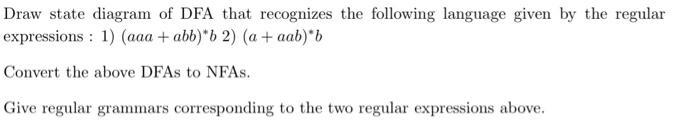 Solved Draw state diagram of DFA that recognizes the | Chegg.com