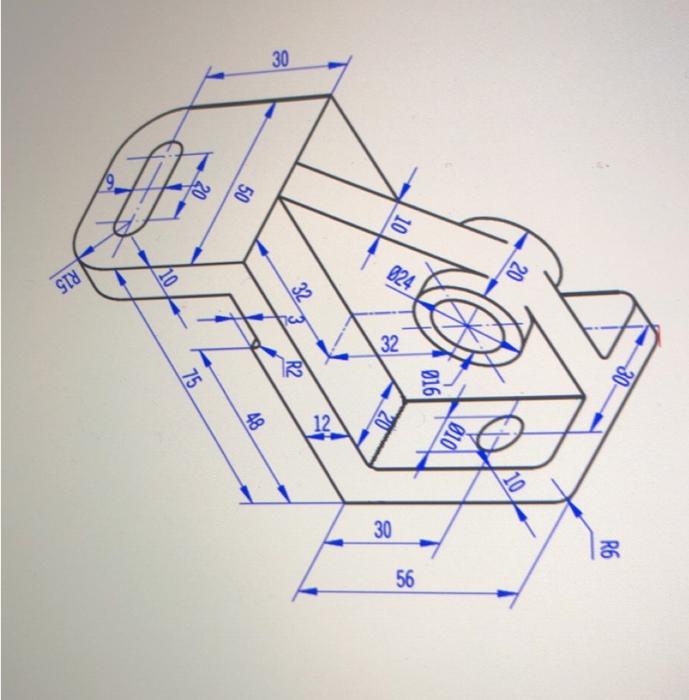 Solved Draw the standard three views with respect to the | Chegg.com