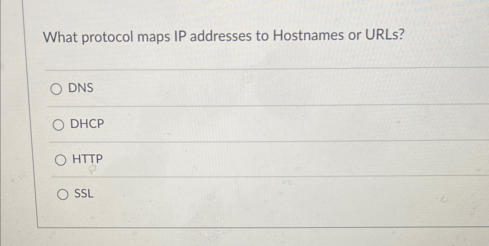 Solved What protocol maps IP addresses to Hostnames or | Chegg.com