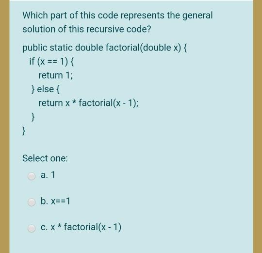 Solved Which part of this code represents the general | Chegg.com