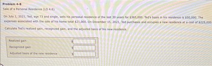 Solved eBook Problem 4-6 Calculation of Gain or Loss and Net | Chegg.com