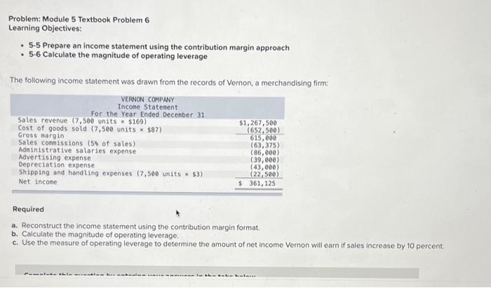 Solved a. Reconstruct the income statement using the | Chegg.com