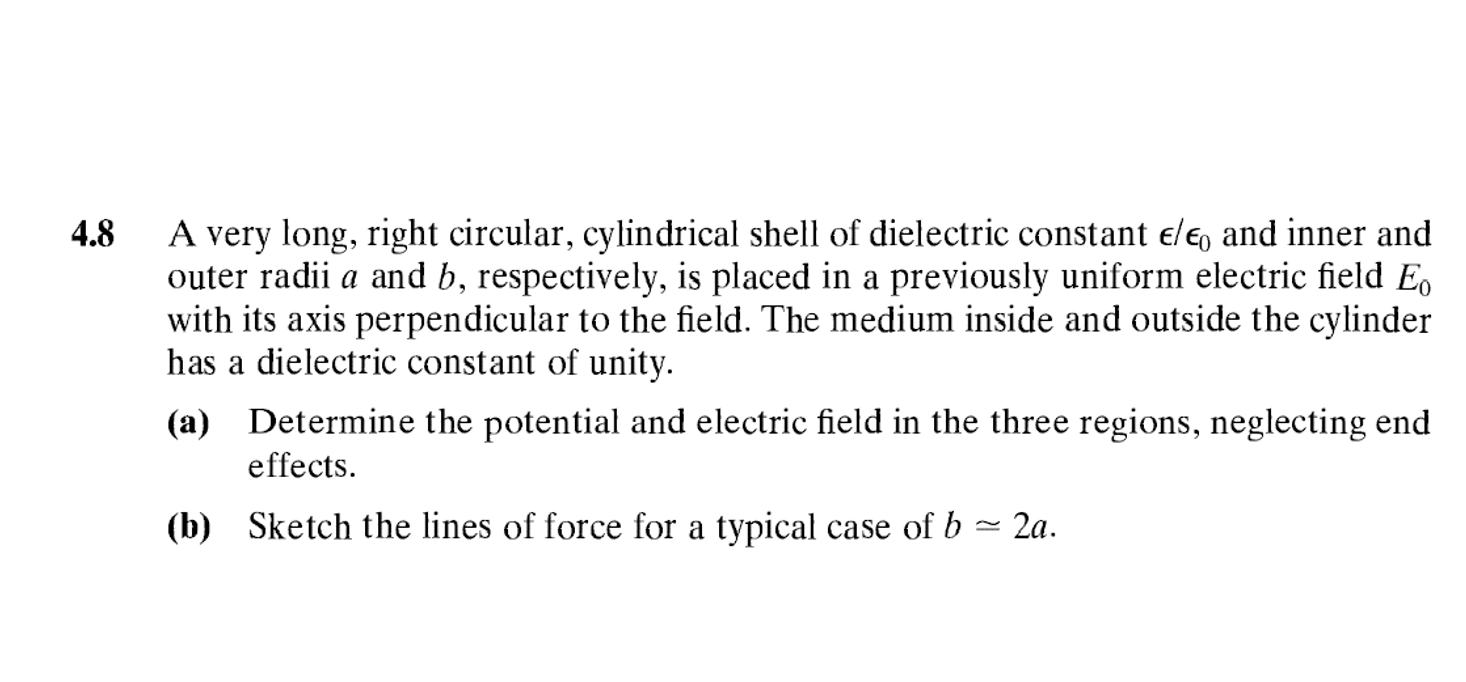Solved 4.8 A very long, right circular, cylindrical shell of | Chegg.com