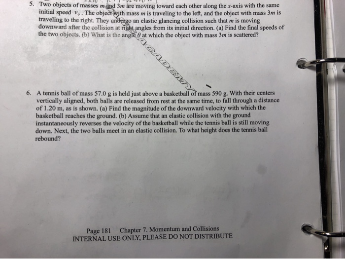 Solved XILIPS 3. Two objects of masses mand 3m are moving | Chegg.com