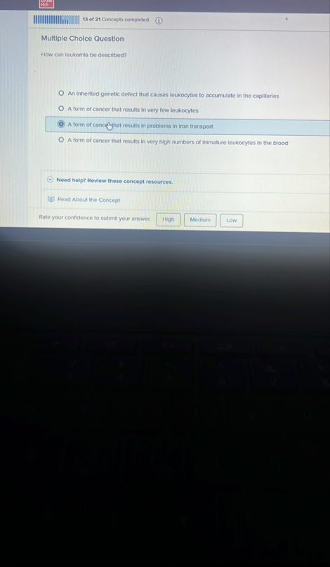 Solved y13 ﻿of 21 ﻿Concepts completedMultiple Choice | Chegg.com