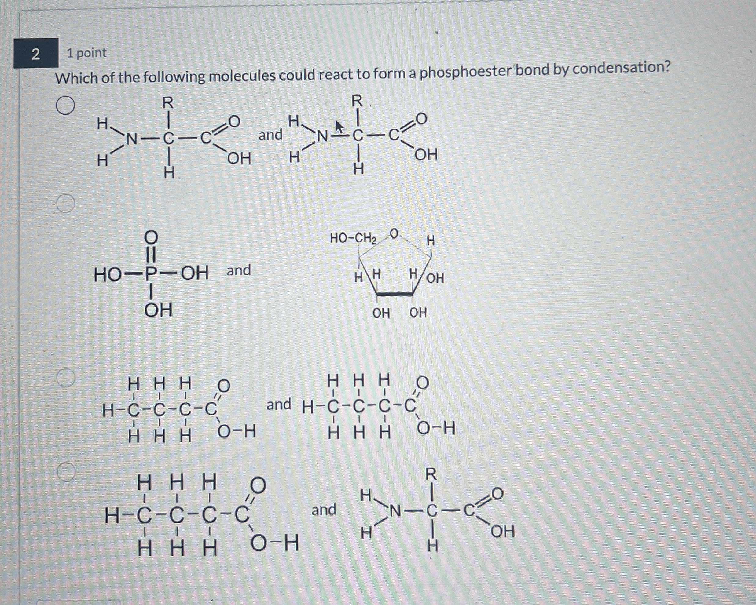 Solved 21 ﻿pointWhich of the following molecules could react | Chegg.com