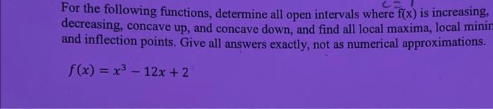 Solved For the following functions, determine all open | Chegg.com