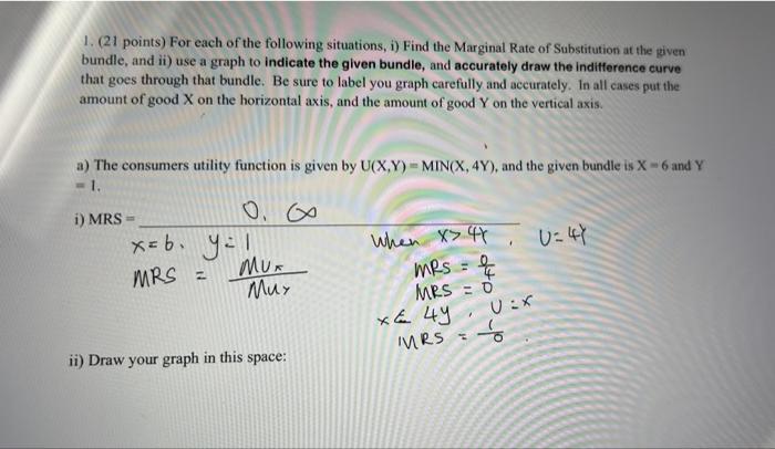 Solved 1. (21 points) For each of the following situations, | Chegg.com