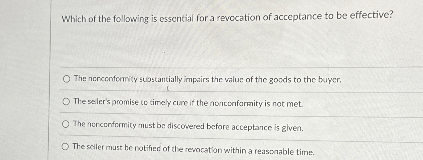 Solved Which of the following is essential for a revocation | Chegg.com
