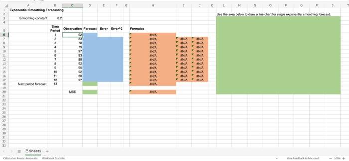 Smoothing Excel Activity Excel Online Activity: | Chegg.com