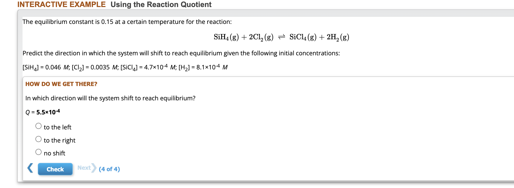 Solved INTERACTIVE EXAMPLE Using the Reaction QuotientThe | Chegg.com