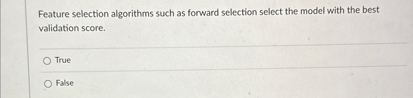Solved Feature selection algorithms such as forward | Chegg.com