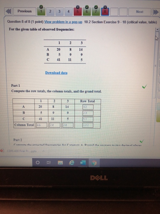 Solved Previous Next Question 8 of 8 (1 point) View problem | Chegg.com