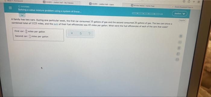 Solved My 0 + OSS Solving a value mixture problem using a | Chegg.com