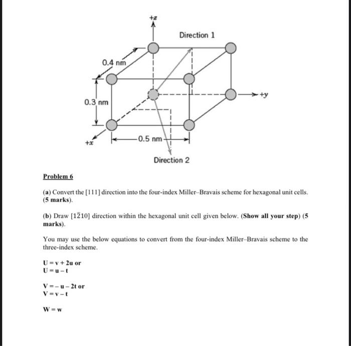 Solved (a) Convert the [111] direction into the four-index | Chegg.com