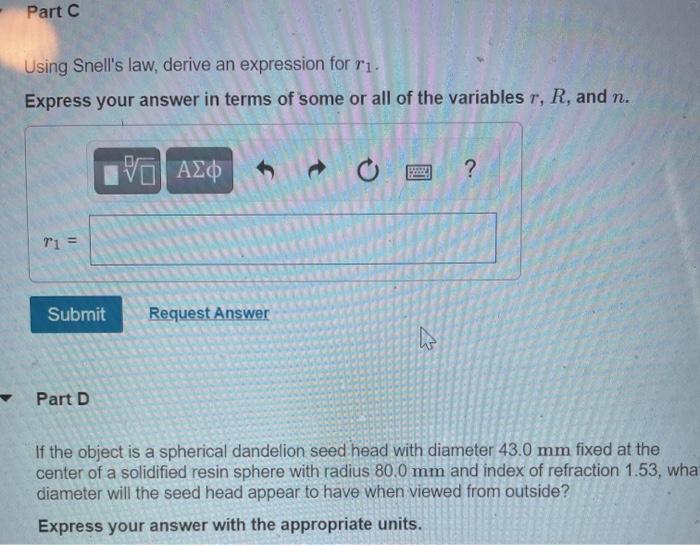 Solved An object surrounded by a translucent material with | Chegg.com