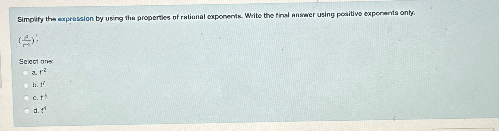 Solved Simplify the expression by using the properties of | Chegg.com