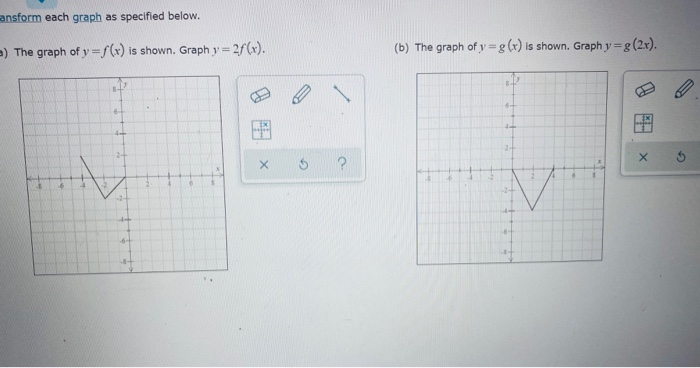 Solved ansform each graph as specified below. 2) The graph | Chegg.com