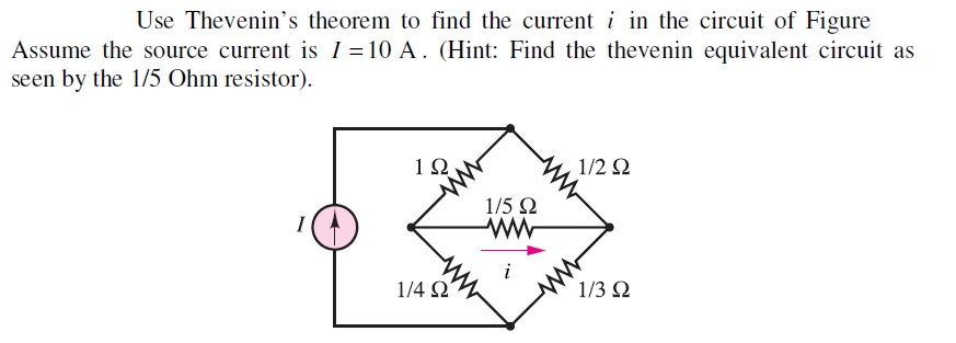 Solved Use Thevenin's theorem to find the current i in the | Chegg.com