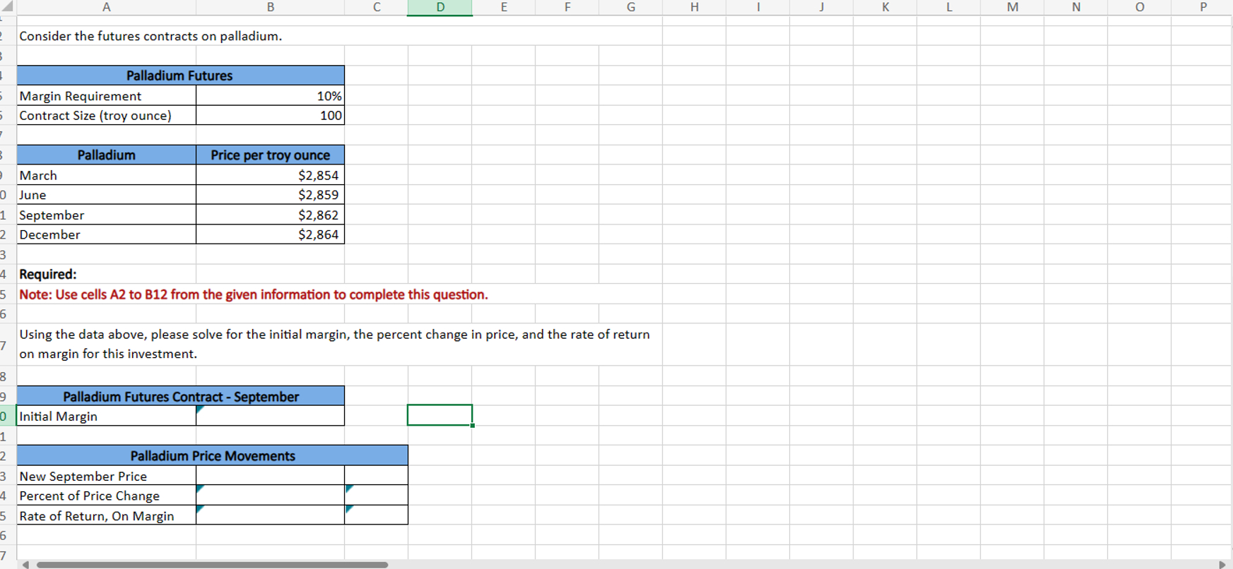 Solved Consider the futures contracts on palladium.Note: Use | Chegg.com