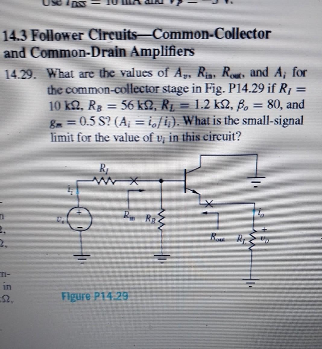 Solved 14.3 Follower Circuits-Common-Collector and | Chegg.com