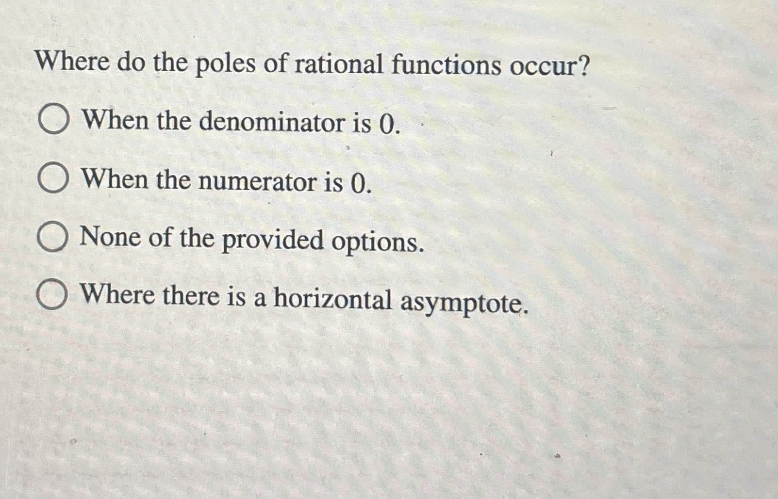 Solved Where do the poles of rational functions occur?When | Chegg.com