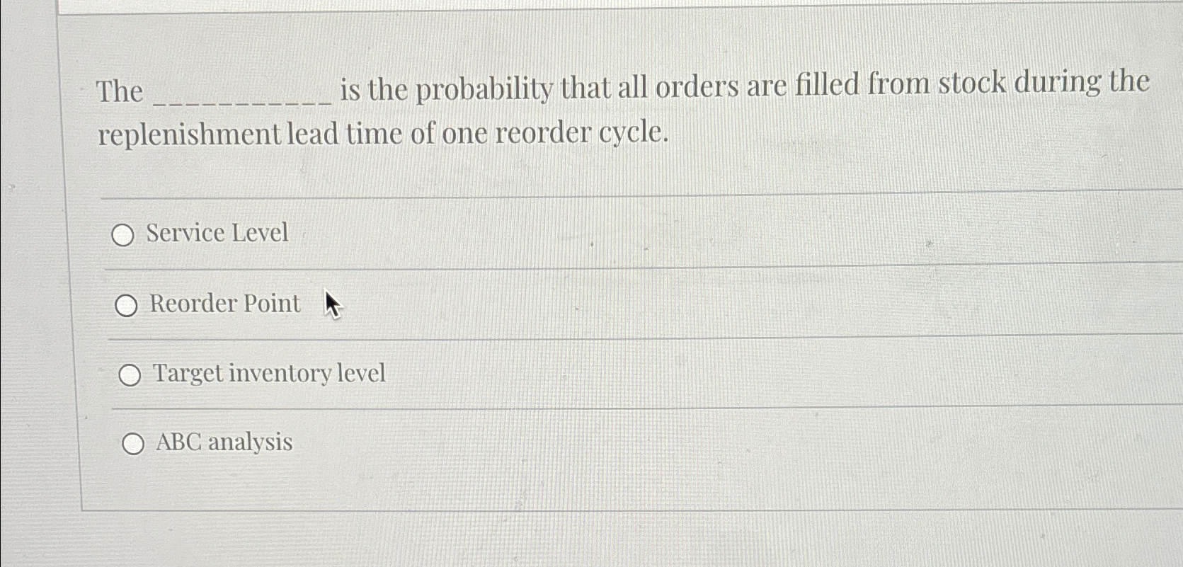 Solved The is the probability that all orders are filled | Chegg.com