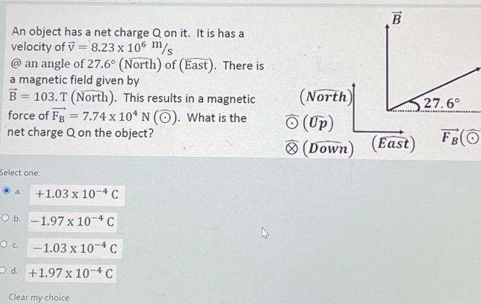 Solved An object has a net charge Q on it. It is has a | Chegg.com