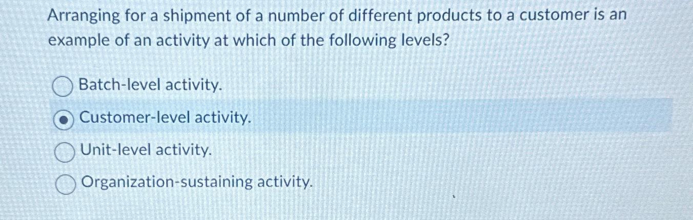 Solved Arranging for a shipment of a number of different | Chegg.com