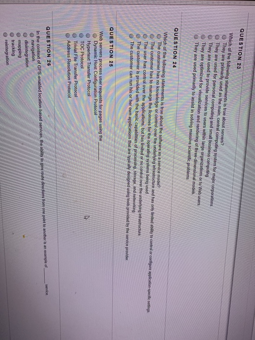 Solved QUESTION 23 Which of the following statements is true | Chegg.com