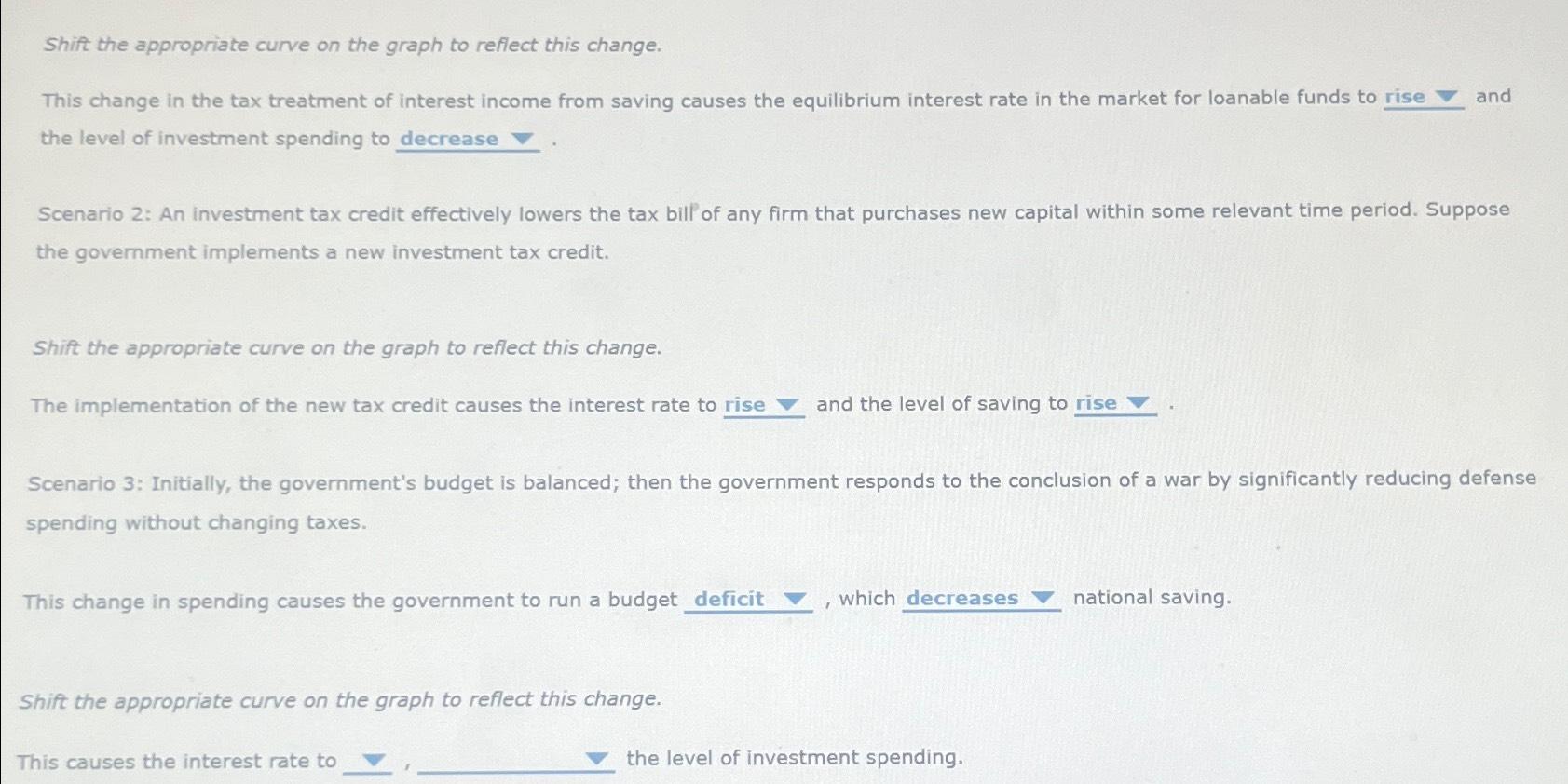 Solved Shift the appropriate curve on the graph to reflect | Chegg.com