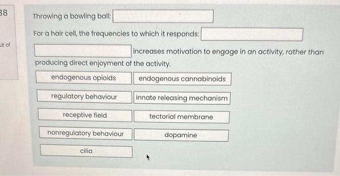 Solved Throwing a bowling ball: For a hair cell, the | Chegg.com