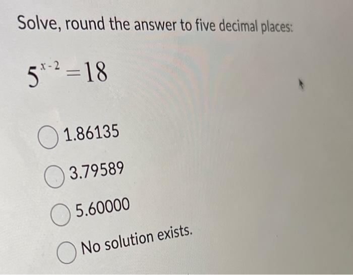 Solved Solve, round the answer to five decimal places: | Chegg.com