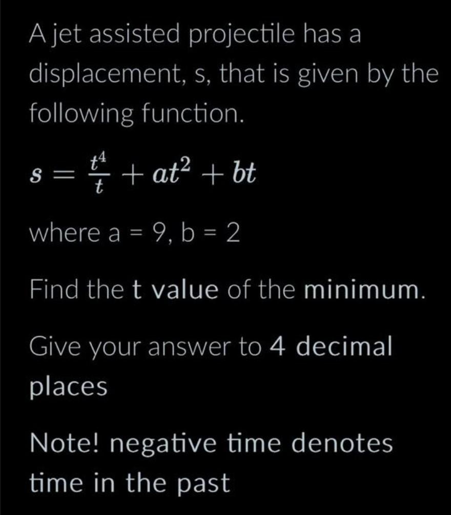 Solved A jet assisted projectile has a displacement, s, | Chegg.com