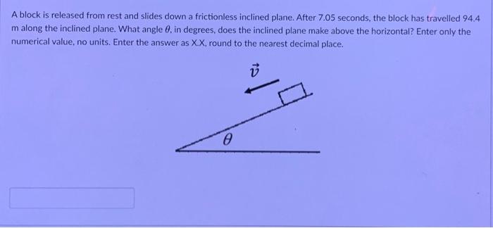 Solved A block is released from rest and slides down a | Chegg.com