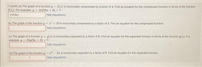 Solved (1 point) (a) The graph of a function y=f(x) is | Chegg.com