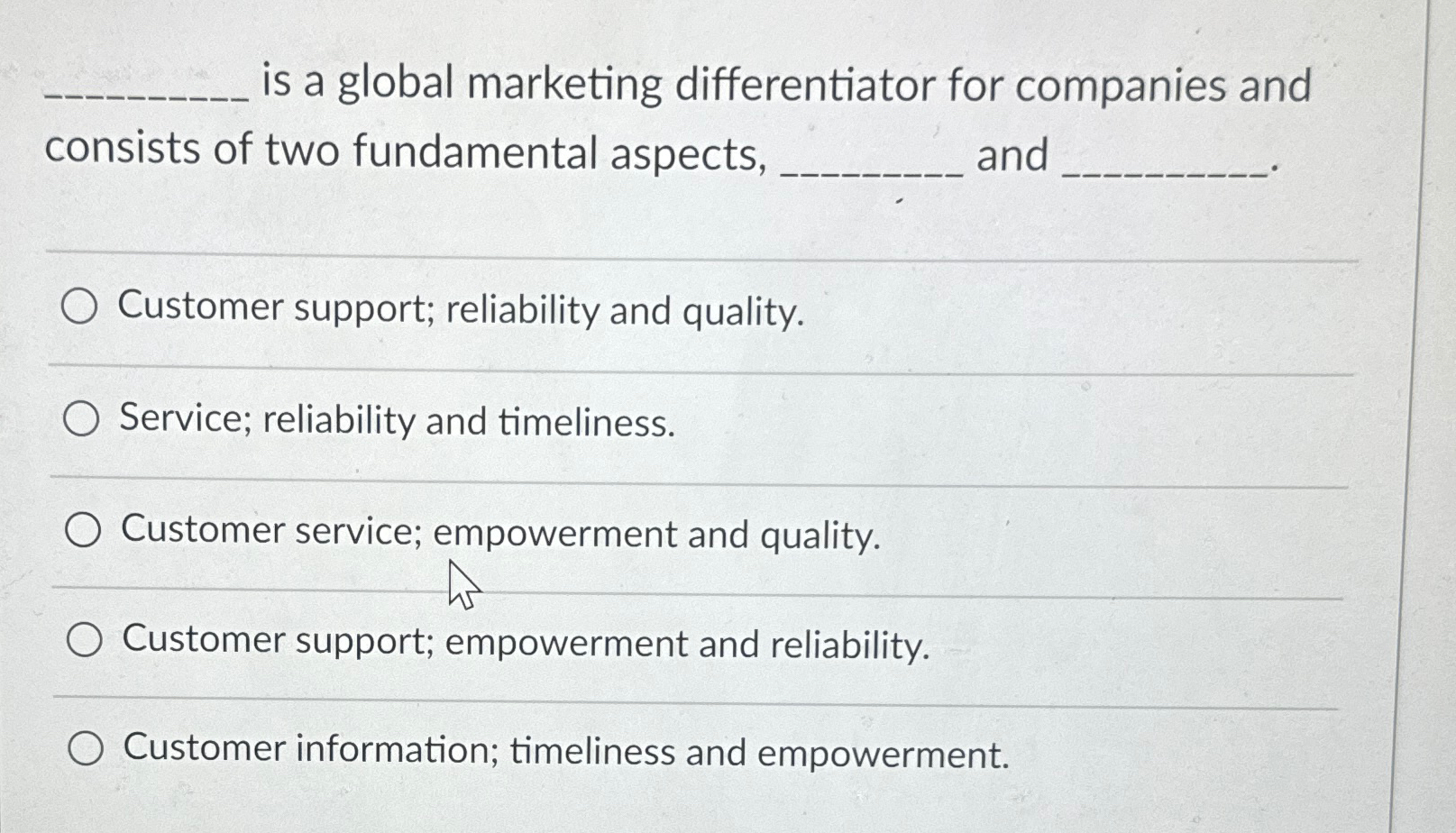 Solved is a global marketing differentiator for companies | Chegg.com