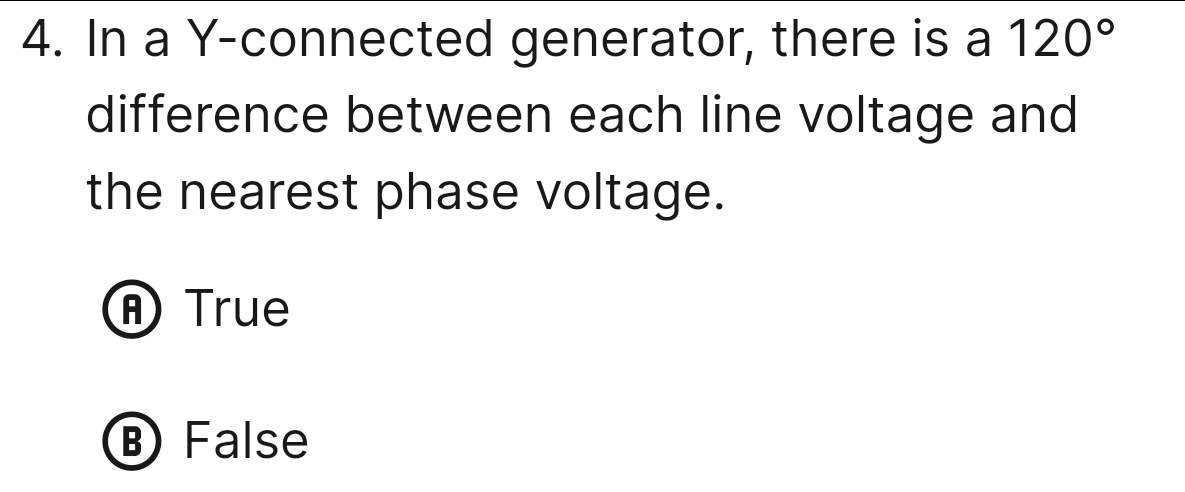 Solved In a Y-connected generator, there is a 120° | Chegg.com