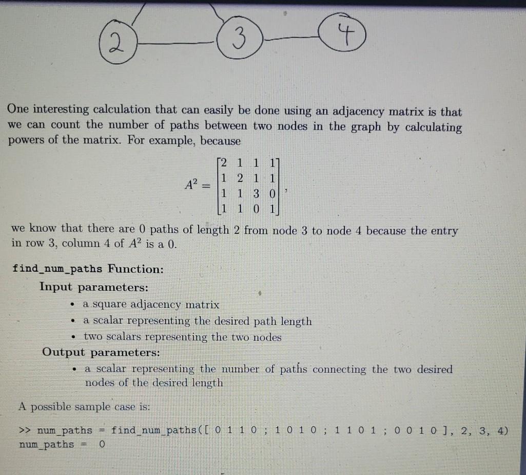Solved (Paths in Graphs) Graph theory studies sets of | Chegg.com