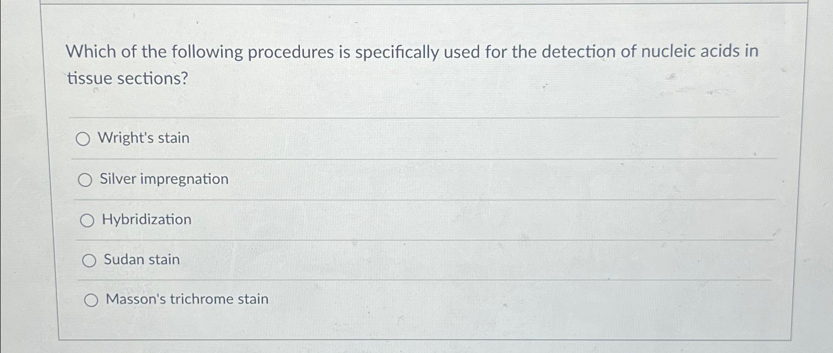 Solved Which of the following procedures is specifically | Chegg.com
