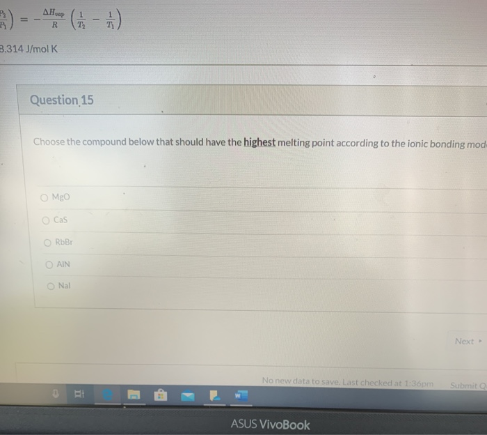 Solved choose the compound below that should have the | Chegg.com