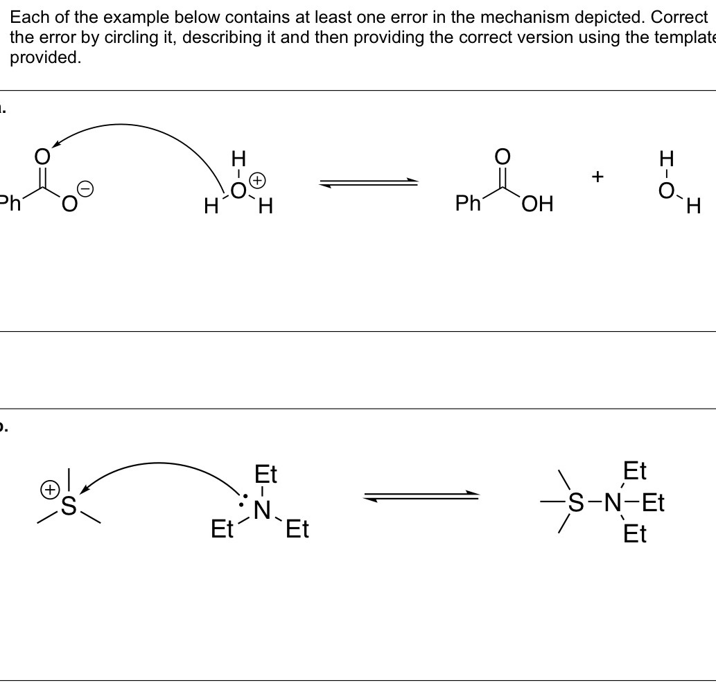 Solved Each of the example below contains at least one error | Chegg.com