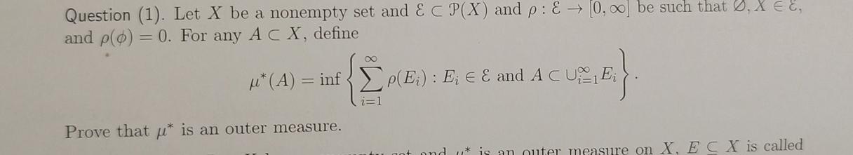 Solved Question (1). ﻿Let x ﻿be a nonempty set and εsubP(x) | Chegg.com