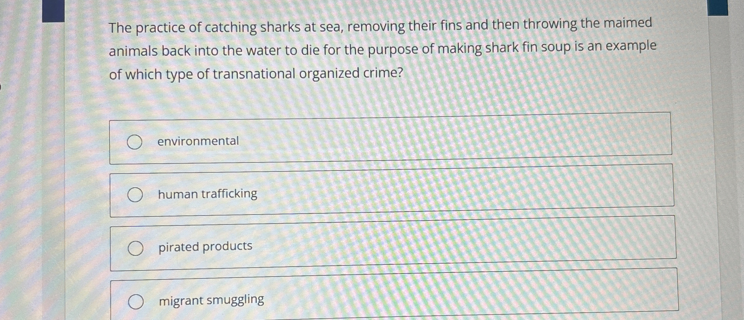 Solved The practice of catching sharks at sea, removing | Chegg.com