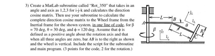 3) Create a MatLab subroutine called "Rot_350" that | Chegg.com